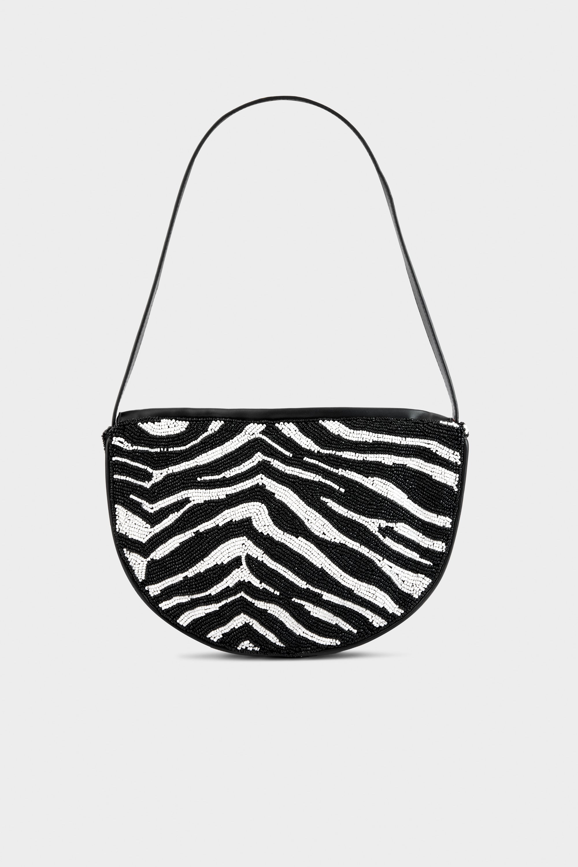 Belo Half Moon Bag In Zebra Trip | SIMONMILLER – Simon Miller