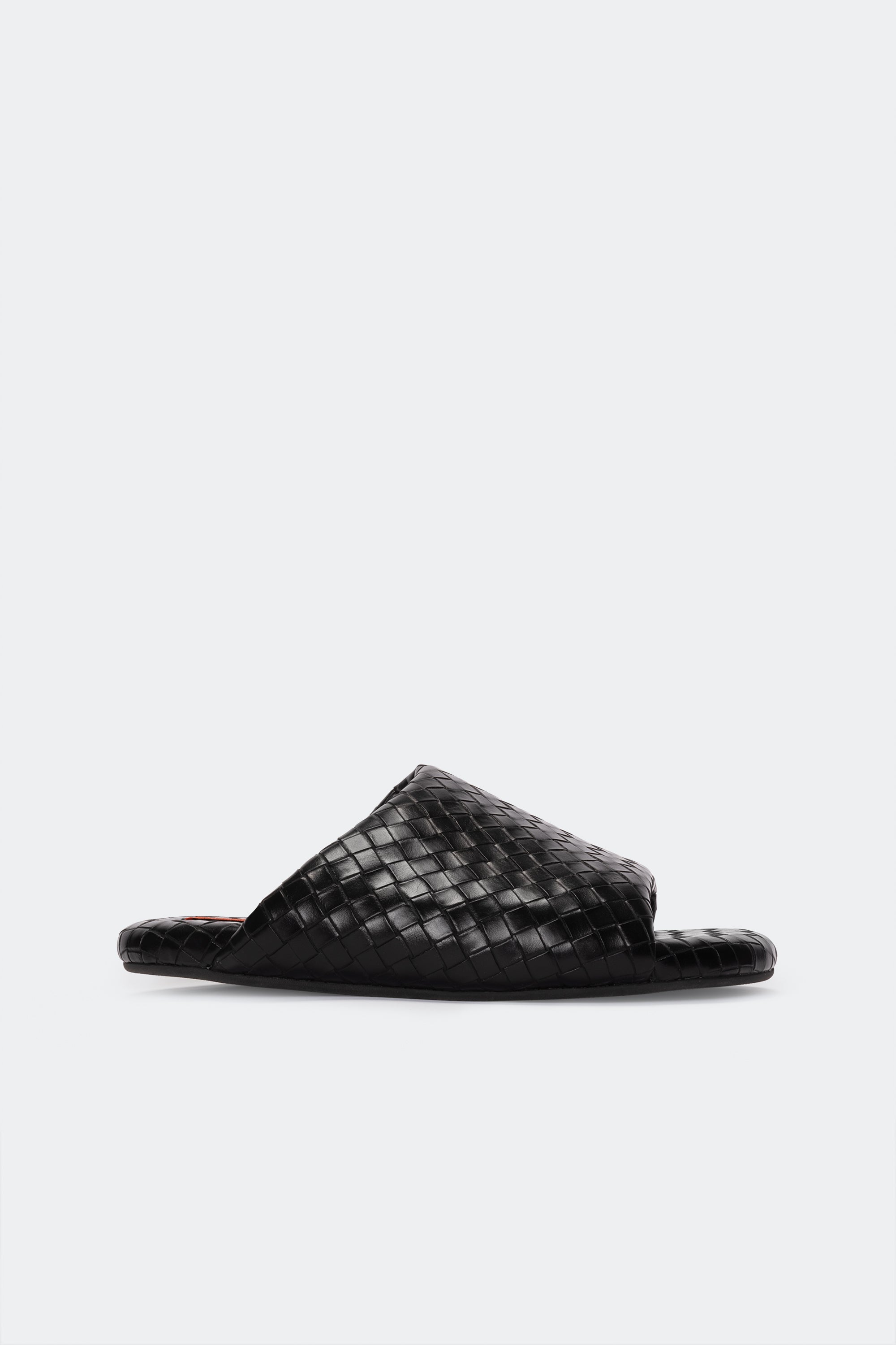 Woven Bubble Slide in Black Vegan Leather | SIMONMILLER – Simon Miller