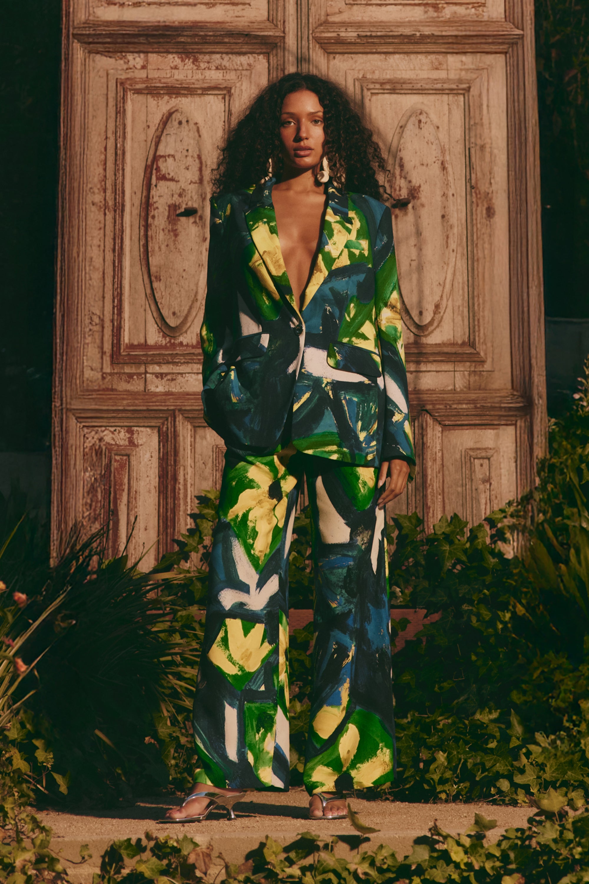 Lennox Crepe Jacket in Large Abstract Floral | SIMONMILLER – Simon Miller