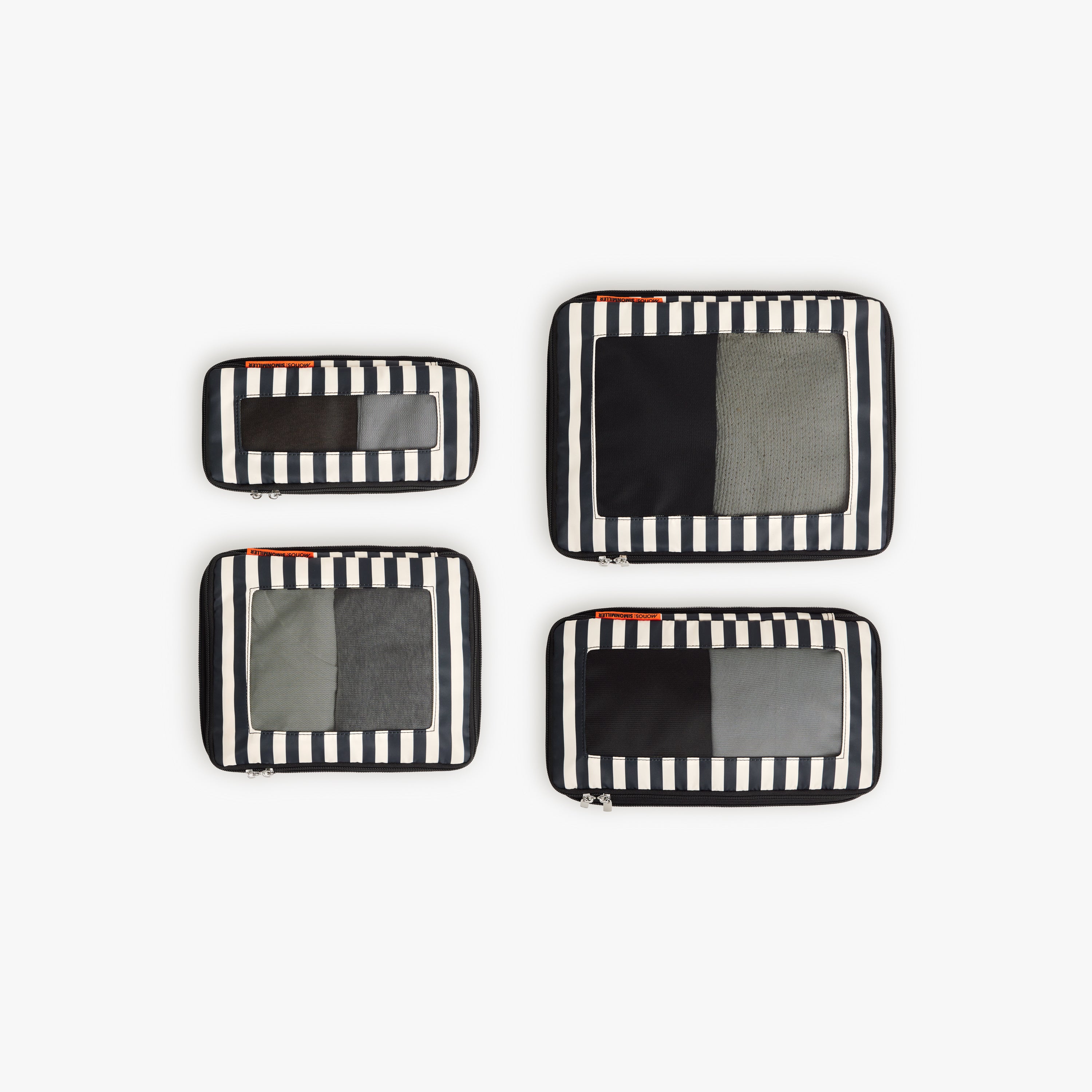 Packing Cubes Set of 4 In Black Stripe – Simon Miller
